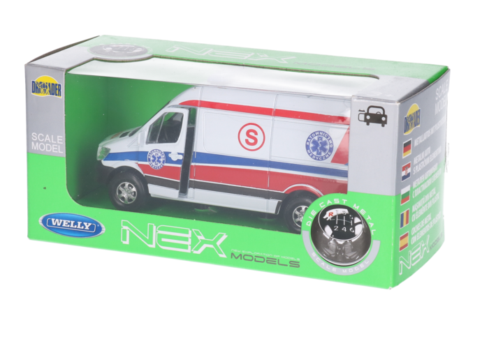 Auto Mercedes-Benz Sprinter KARETKA model metalowy WELLY - Hurtownia Biały