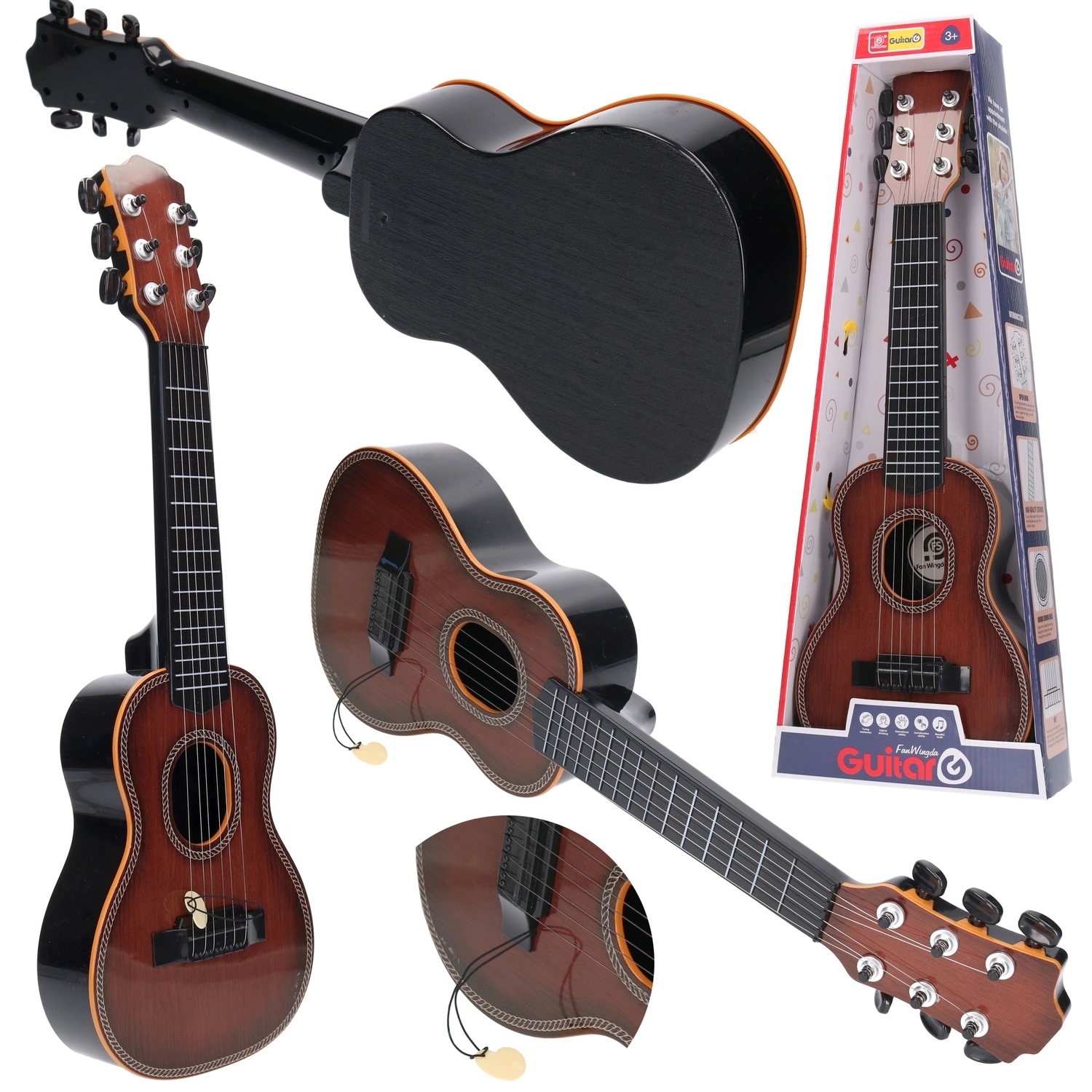 Realistyczna GITARA AKUSTYCZNA instrument dla dzieci - Hurtownia Biały